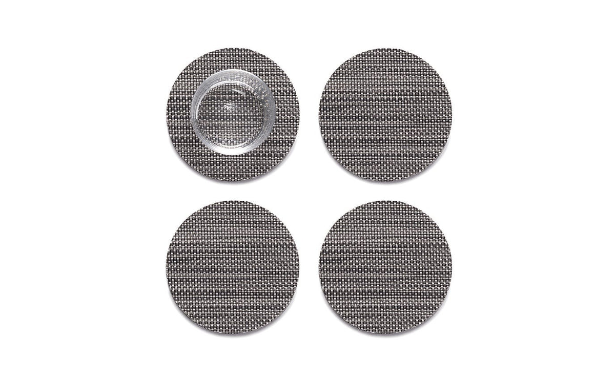 Mini Basketweave Round Coasters Set of 4 - Chilewich - Light Grey – H3K ...